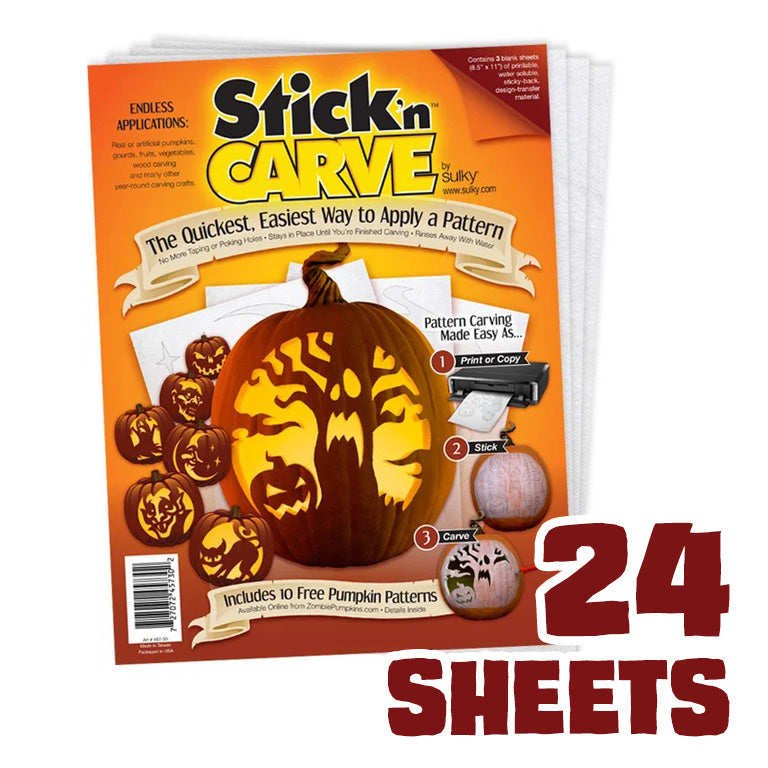Stick 'n Carve Transfer Sheets – Zombie Pumpkins